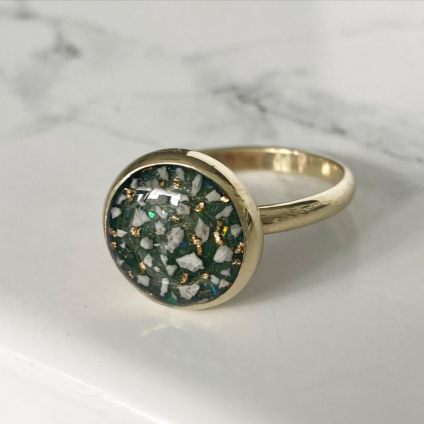 Gold Cremation Ash Ring – Sparkle & Co
